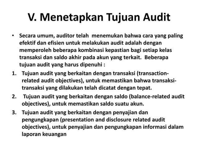 tanggung jawab dan tujuan audit | PPTX