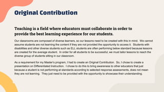 Original Contribution | PPTX | Special Education | Education