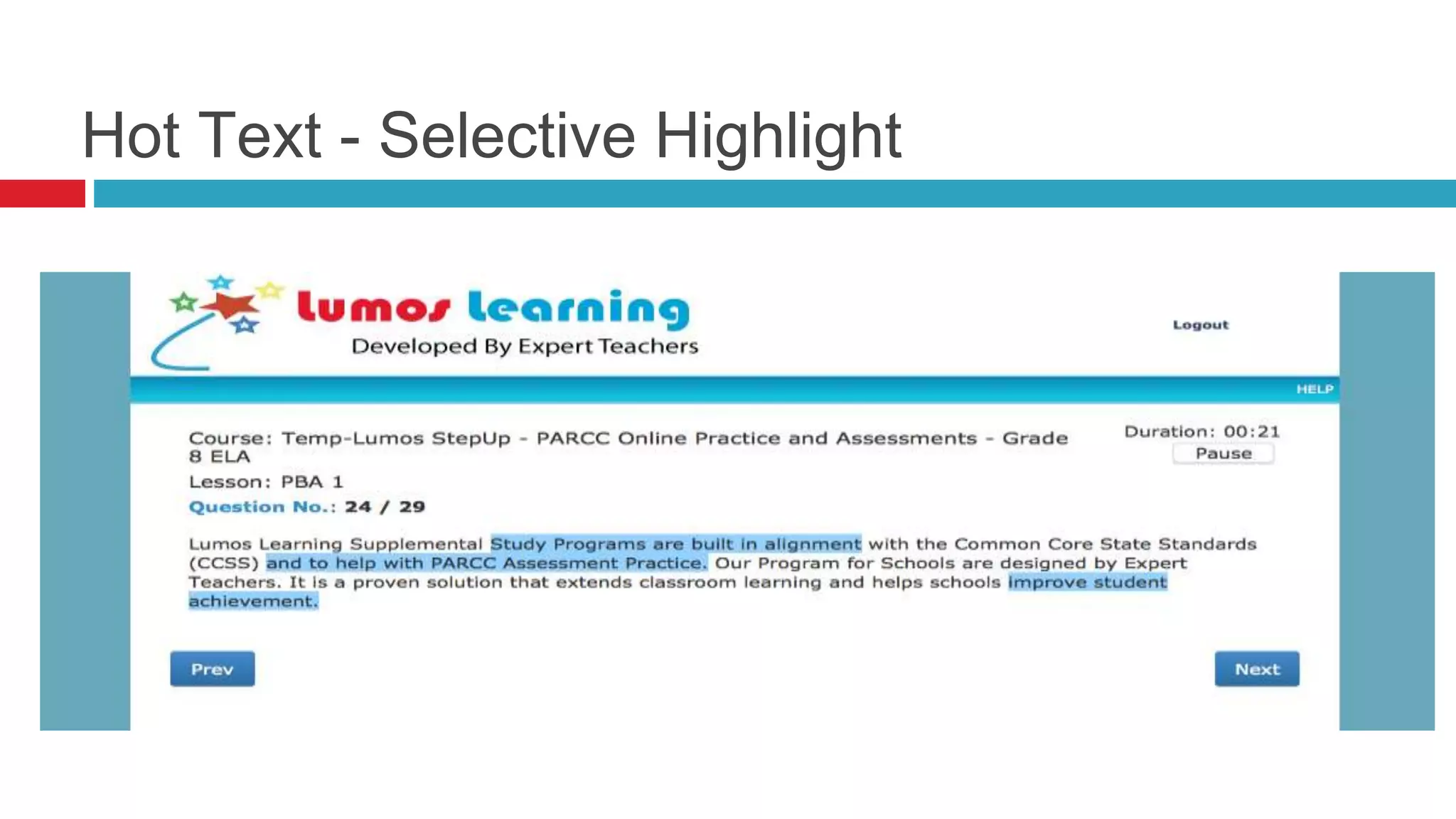 Lumos Learning: Question types | PPT