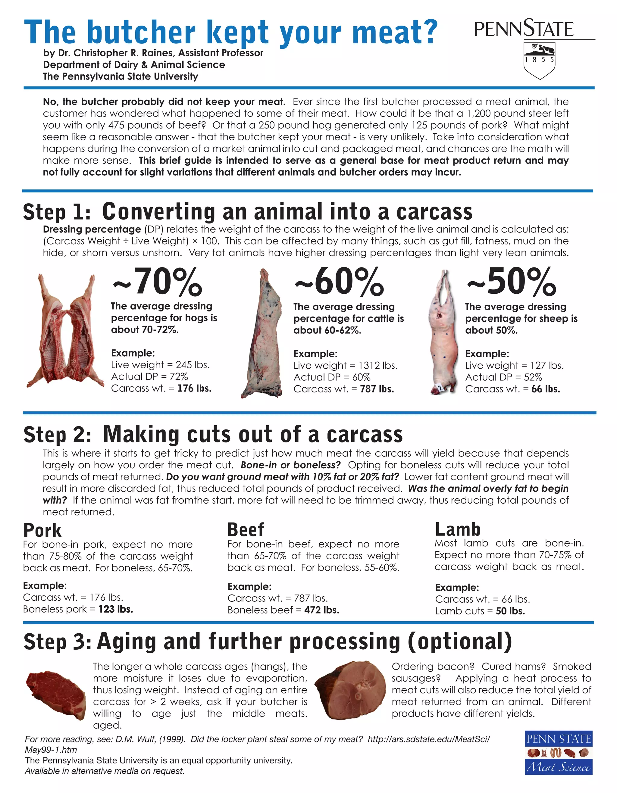 The Butcher Kept My Meat (Penn State) | PDF