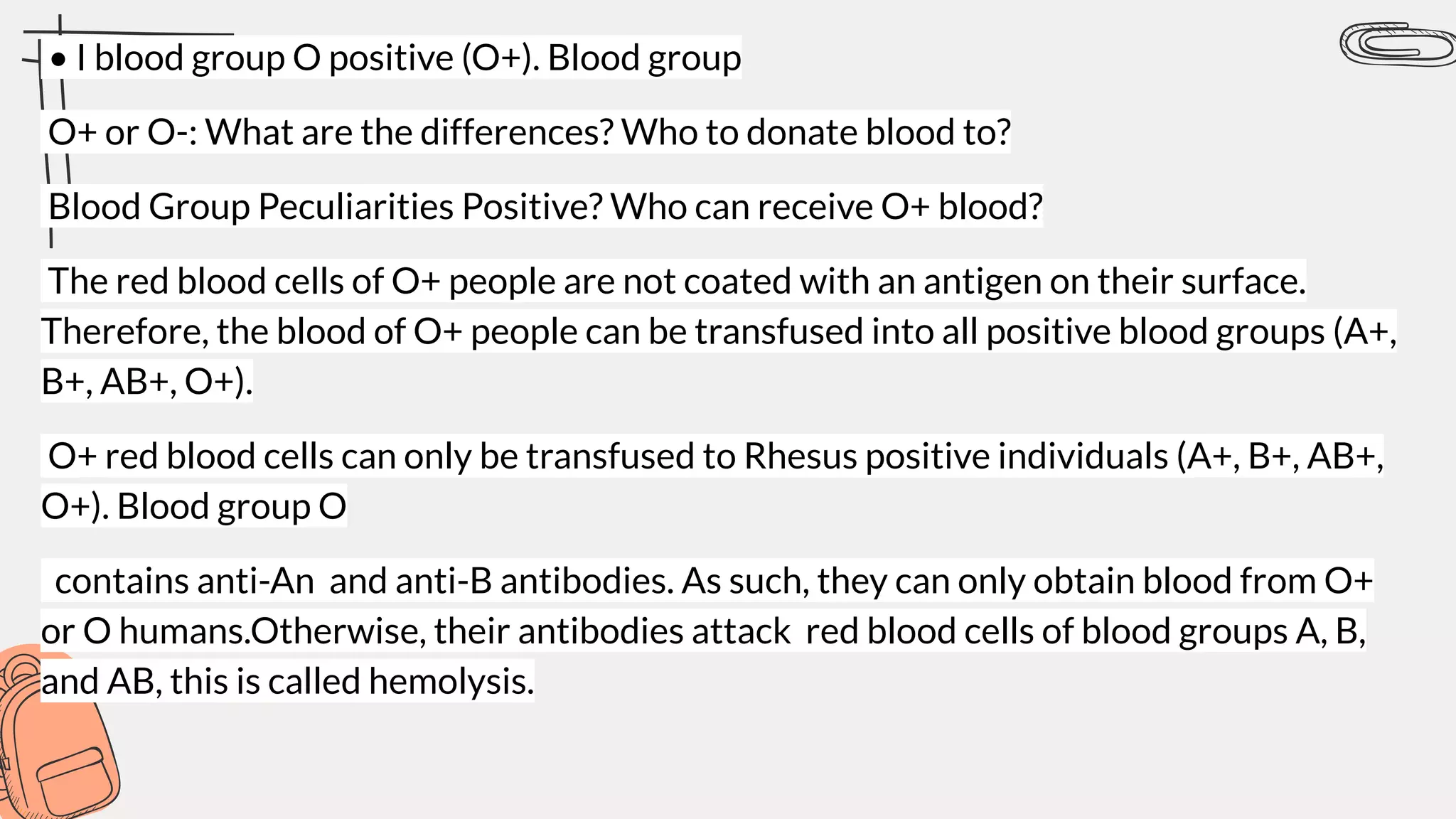 O positive (O+) or O negative (O-) blood group: what are the ...
