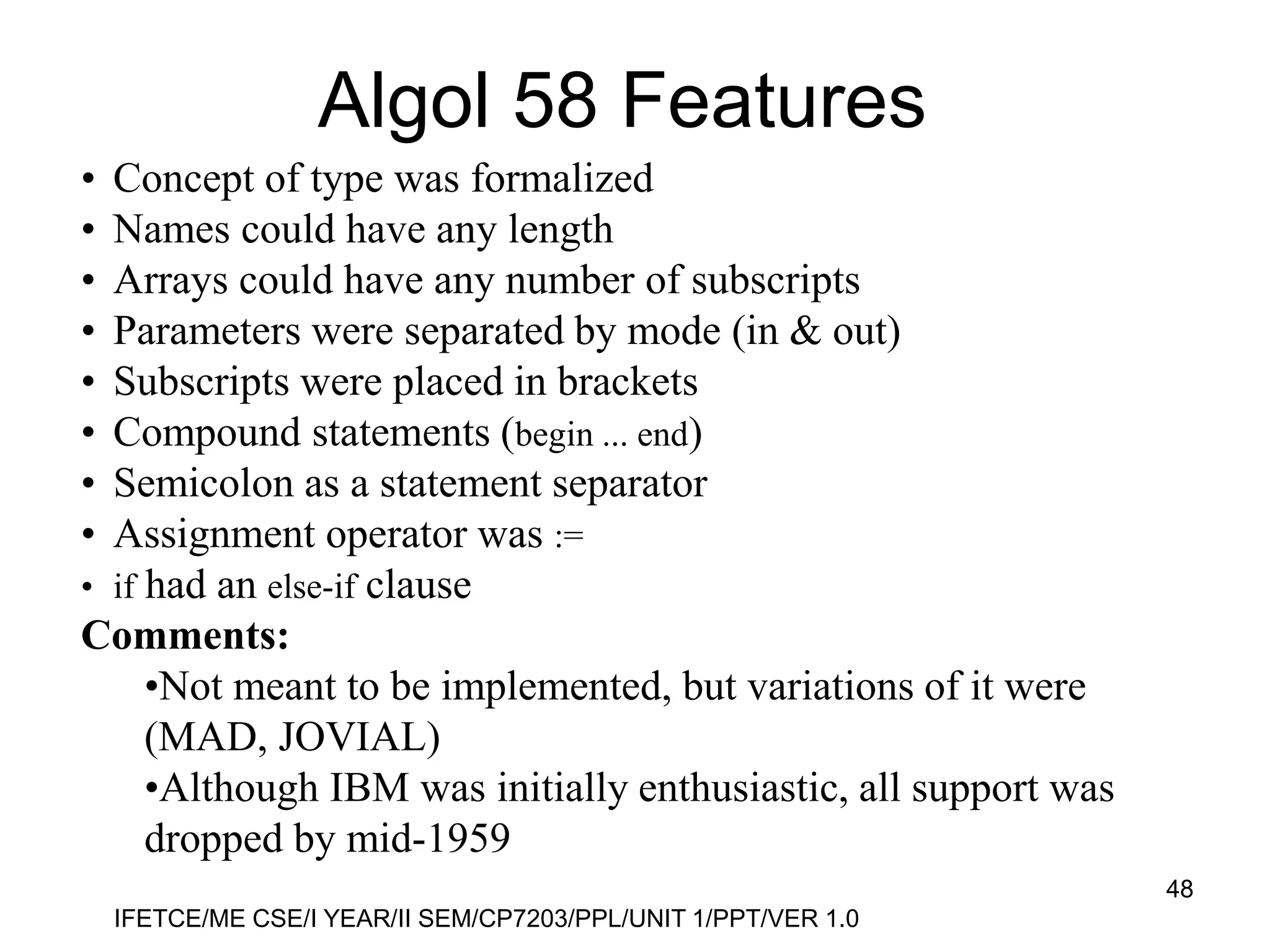 principle of programming language subject unit-1 | PPT | Programming ...