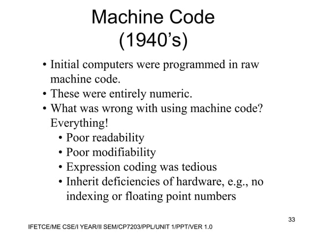 principle of programming language subject unit-1 | PPT | Programming Languages | Computing