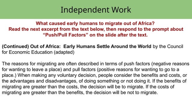 Copy of Unit 1 Day 3 - Lesson - Migration of Early People - SSG9.pptx