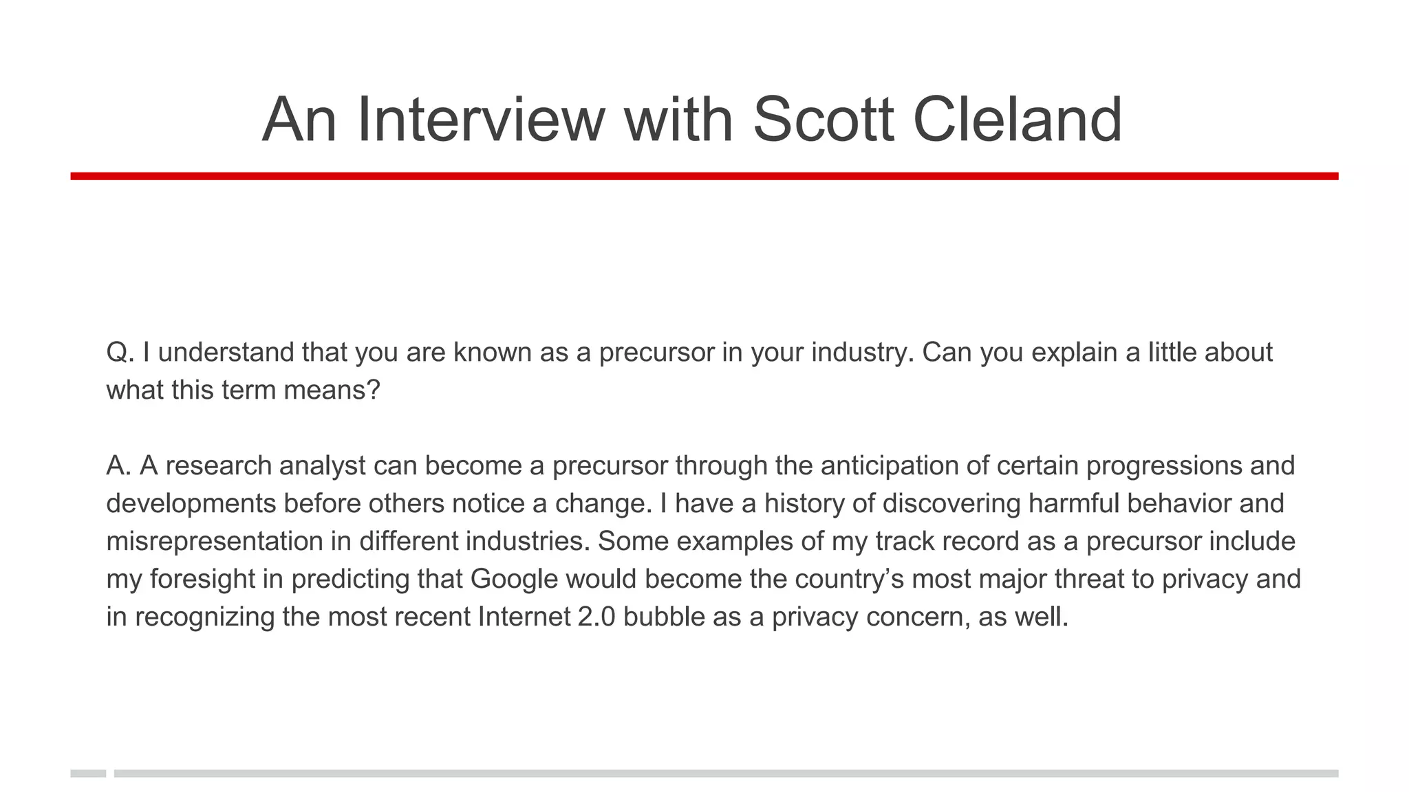 An Interview with Scott Cleland | PPTX
