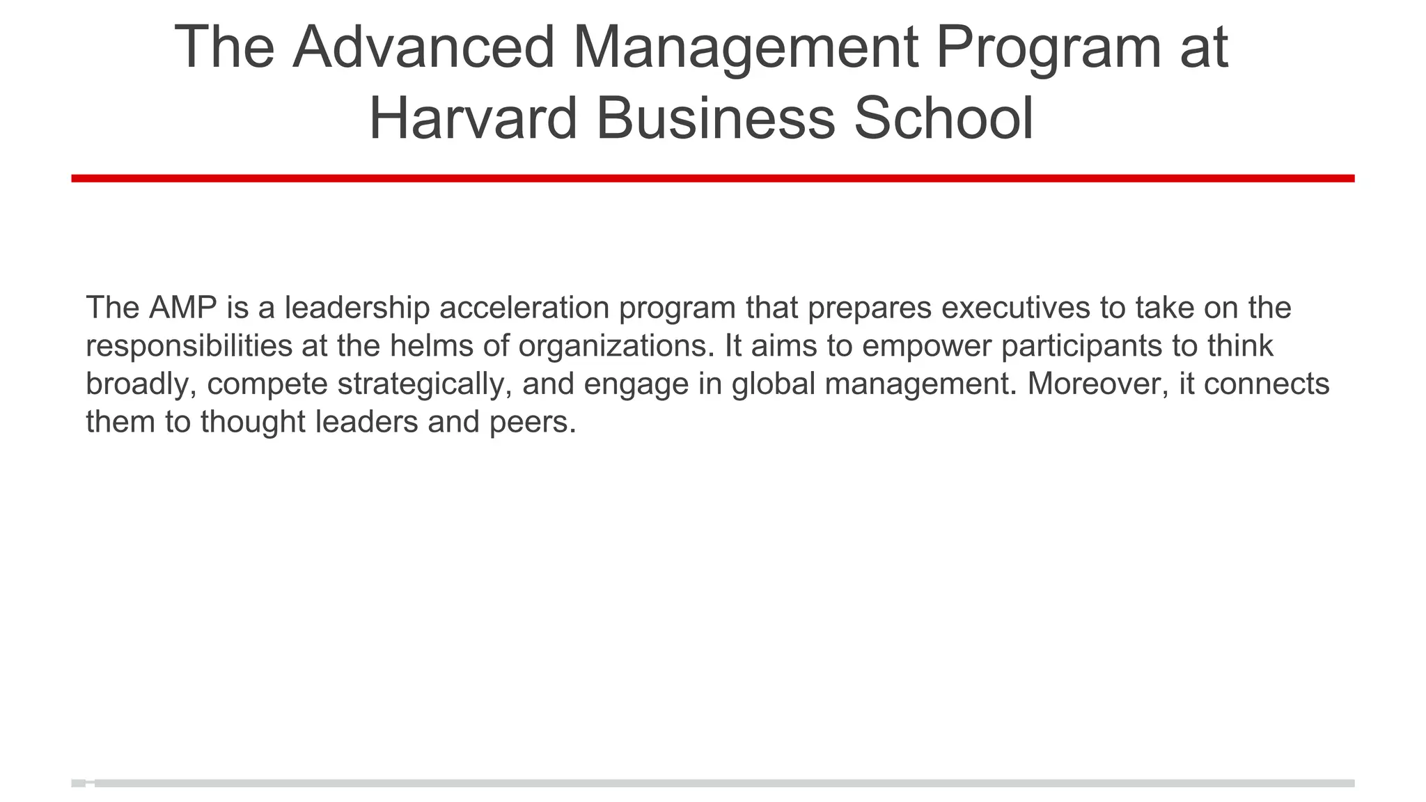 The Advanced Management Program at Harvard Business School | PPT