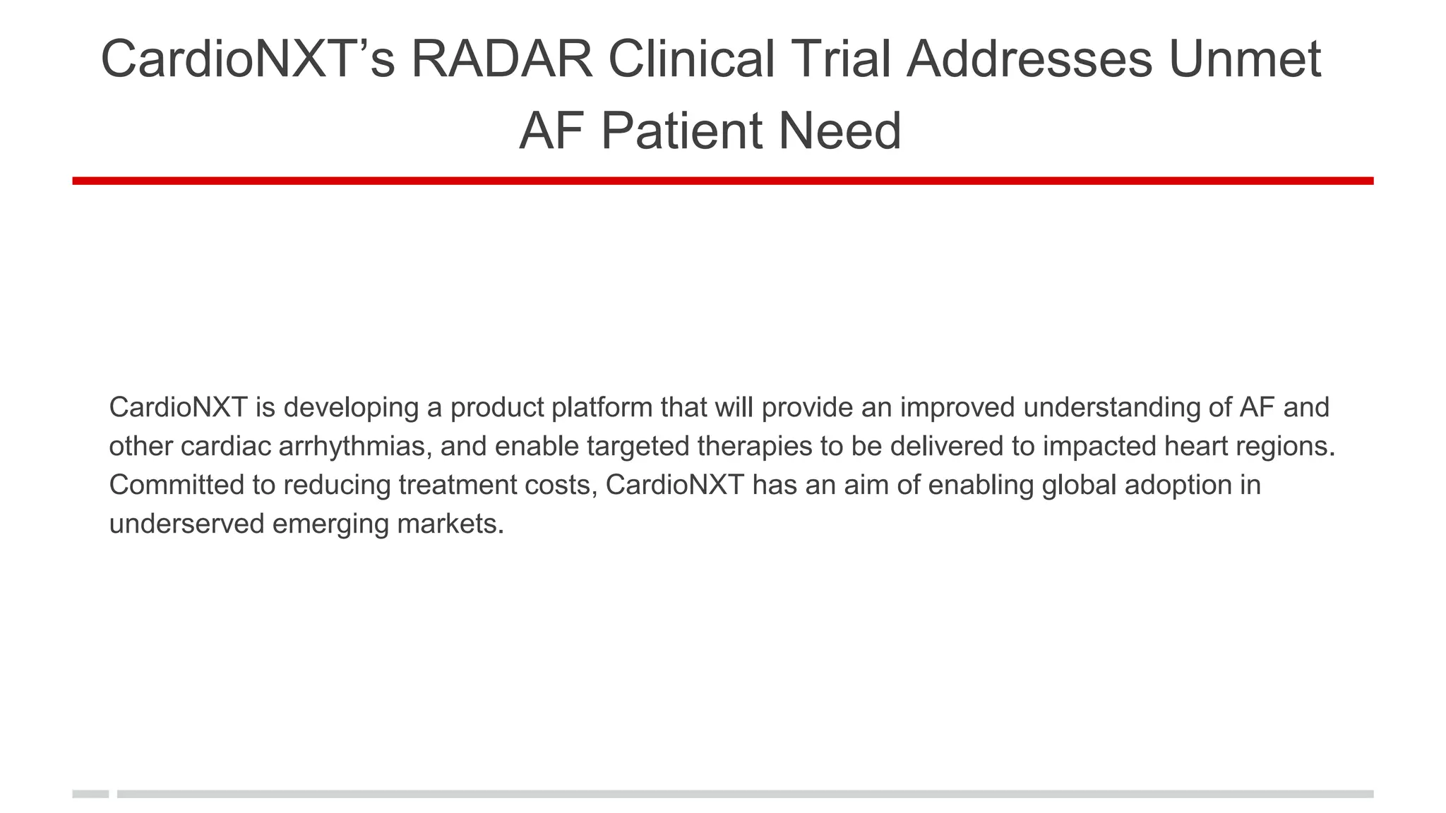 CardioNXT’s RADAR Clinical Trial Addresses Unmet AF Patient Need | PPTX