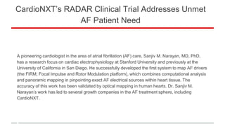 CardioNXT’s RADAR Clinical Trial Addresses Unmet AF Patient Need | PPTX
