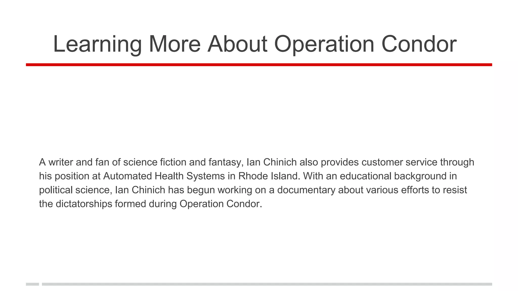 Learning More About Operation Condor | PPT