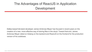 The Advantages of ReactJS in Application Development | PPTX | Web ...