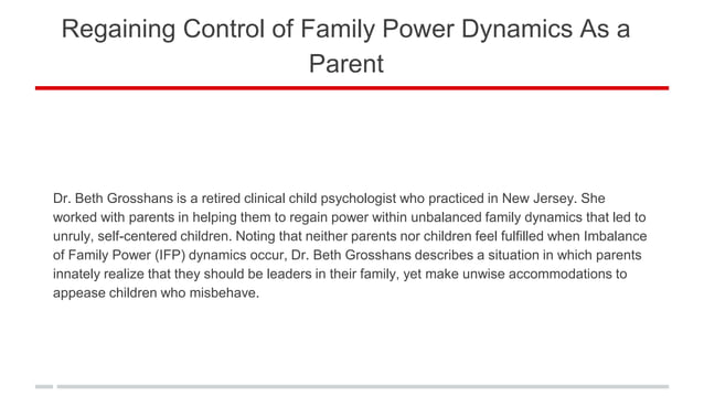 Regaining Control of Family Power Dynamics As a Parent | PPT