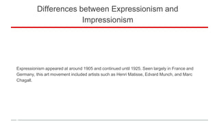Differences between Expressionism and Impressionism | PPTX