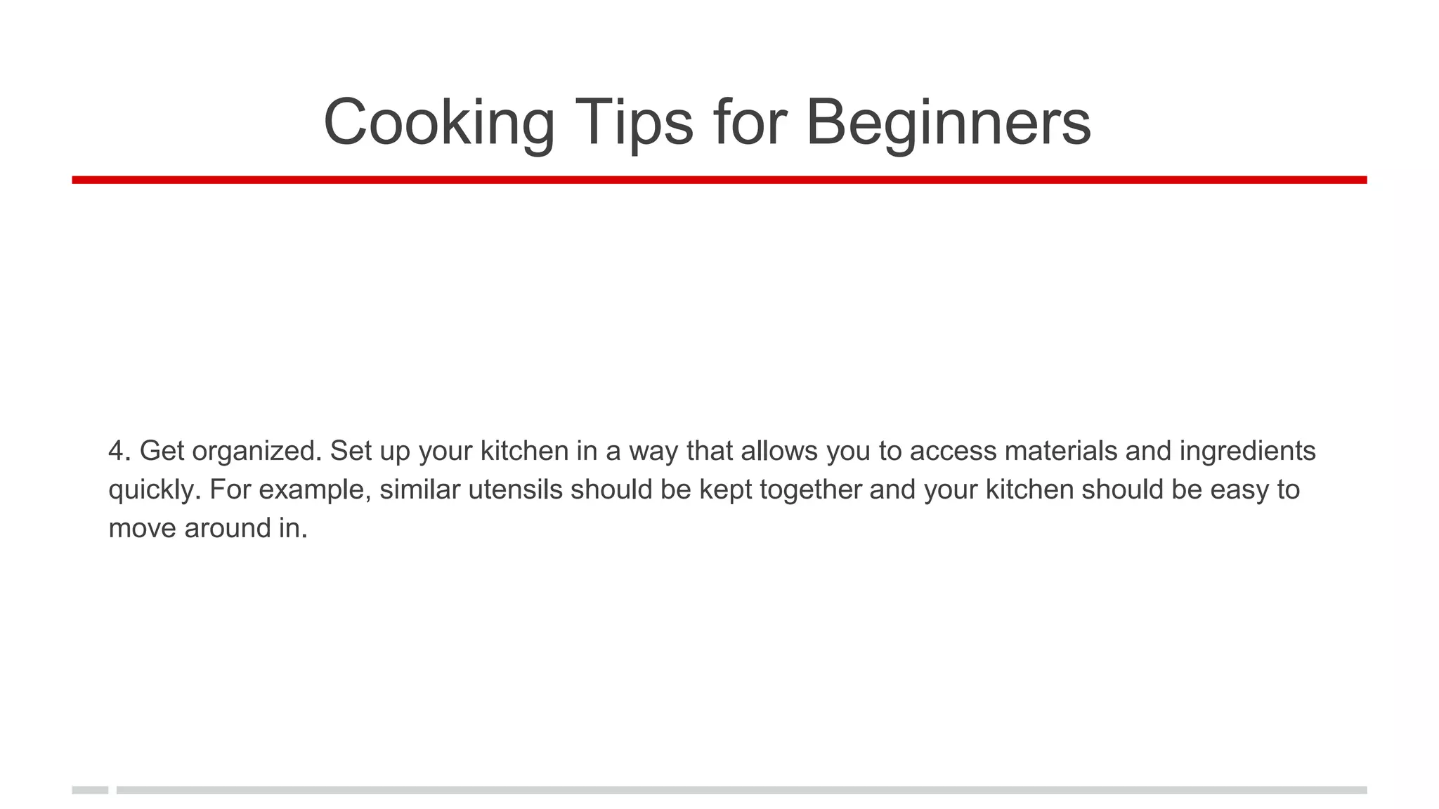 Cooking Tips for Beginners | PPTX
