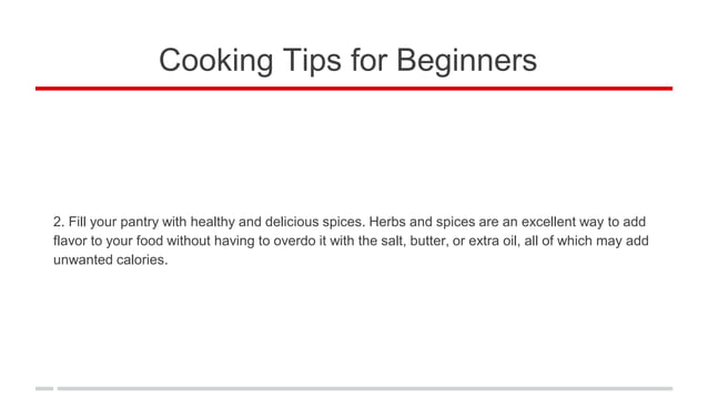 Cooking Tips for Beginners | PPTX | Cooking | Food & Drink