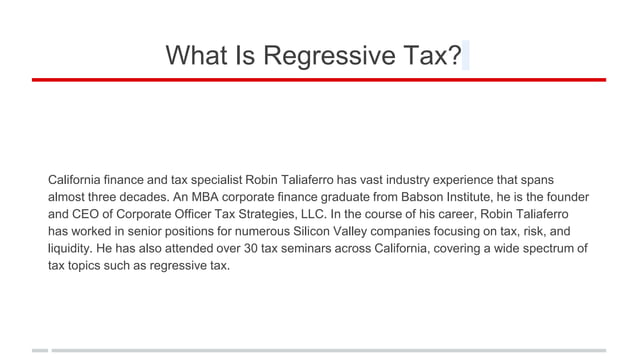 What Is Regressive Tax? | PPT