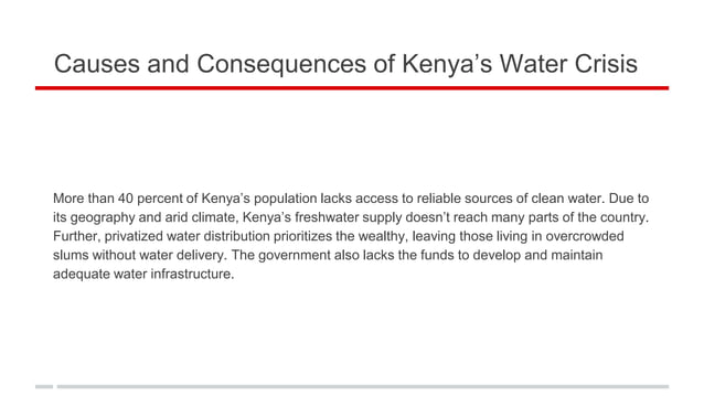 Causes and Consequences of Kenya’s Water Crisis | PPTX