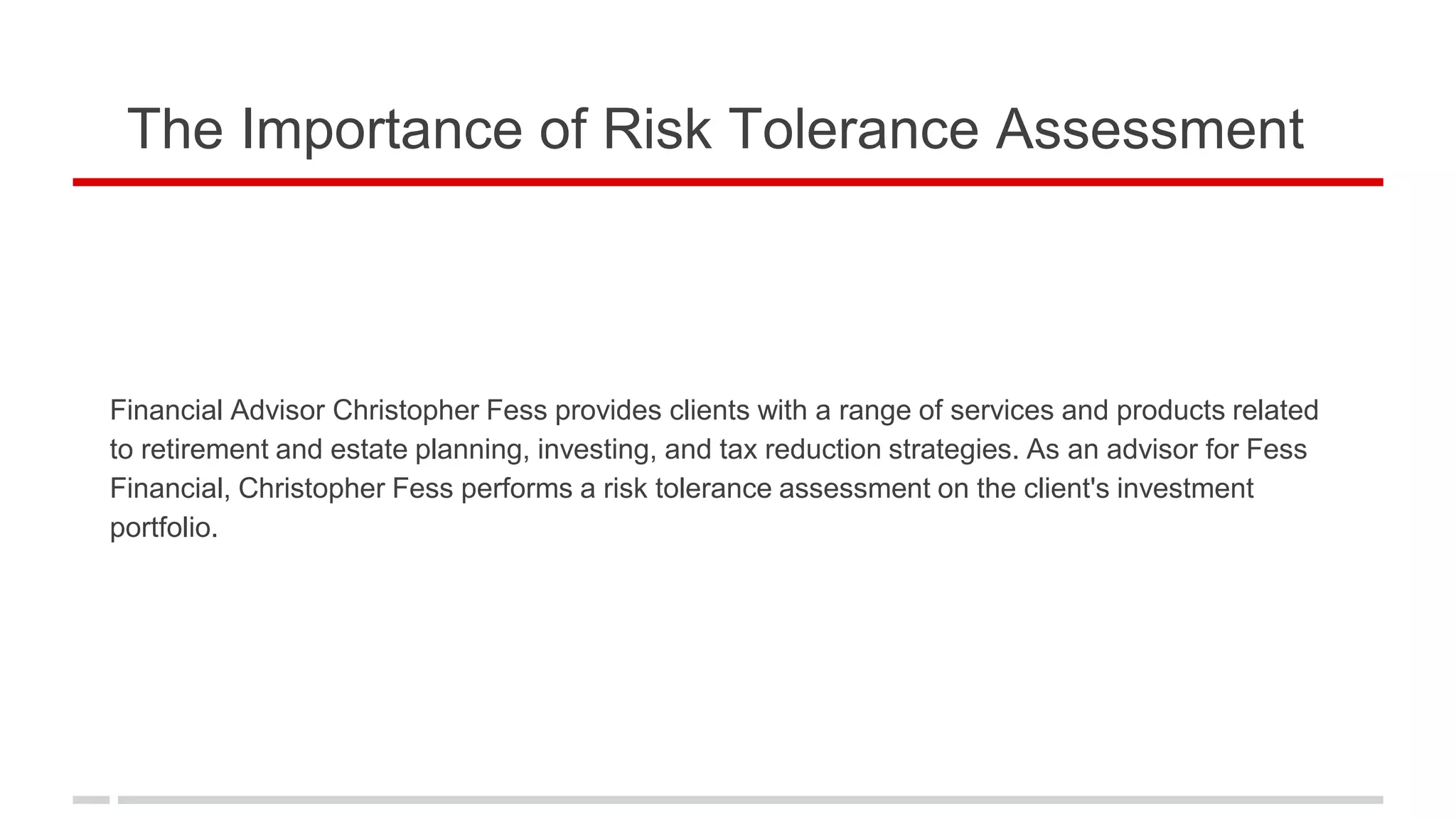 The Importance of Risk Tolerance Assessment | PPTX