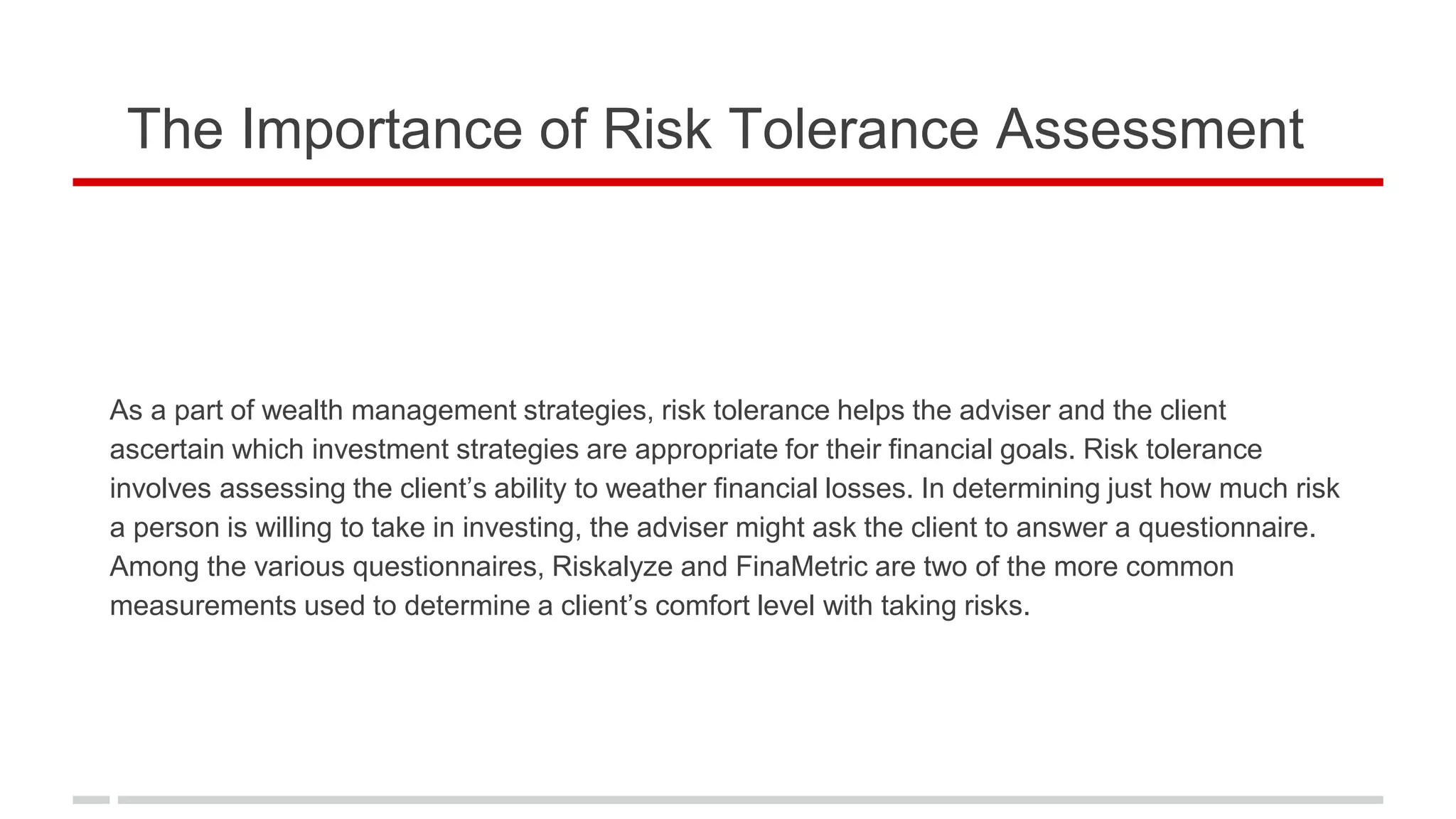 The Importance of Risk Tolerance Assessment | PPTX