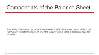 Components of the Balance Sheet | PPTX