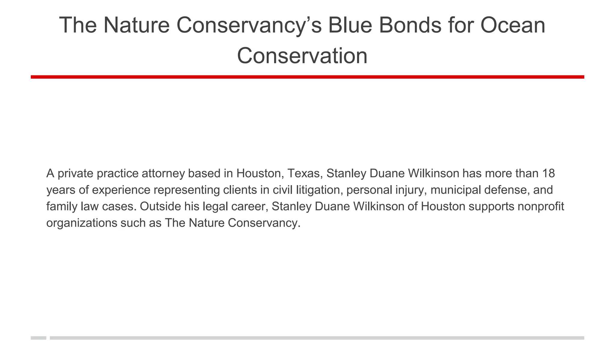 The Nature Conservancy’s Blue Bonds for Ocean Conservation | PPT