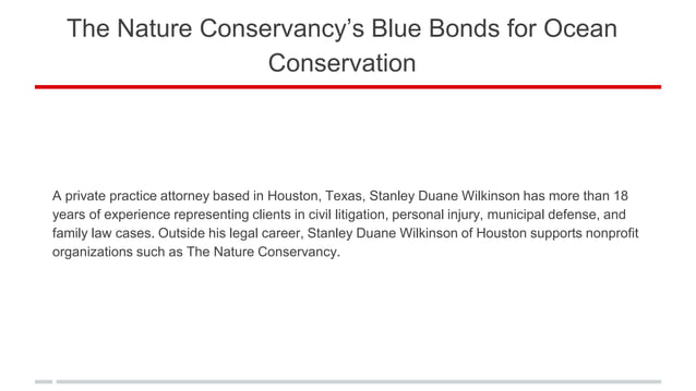 The Nature Conservancy’s Blue Bonds for Ocean Conservation | PPT