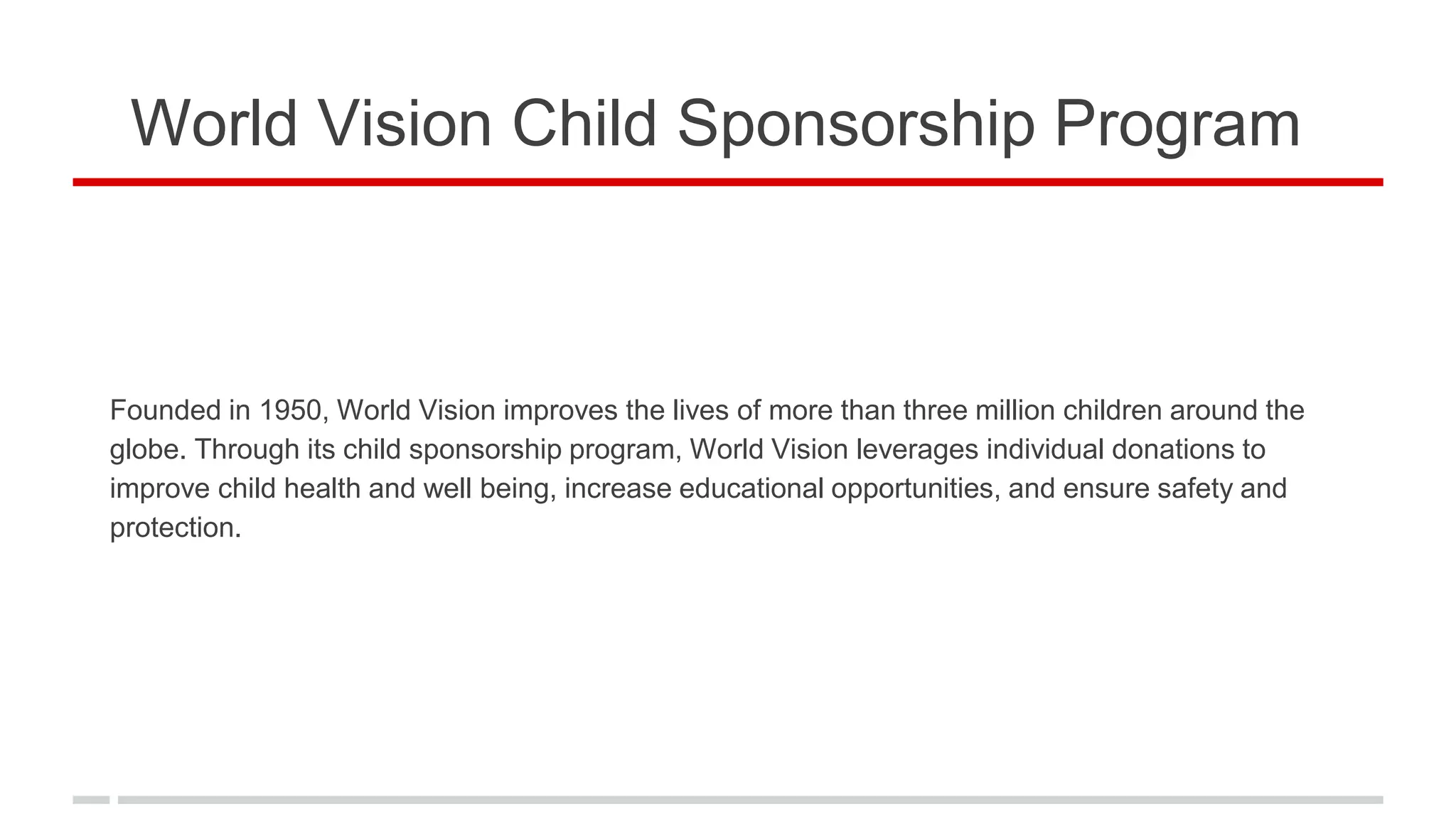 World Vision Child Sponsorship Program | PPTX