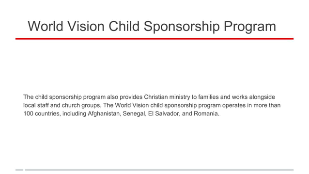 World Vision Child Sponsorship Program | PPTX