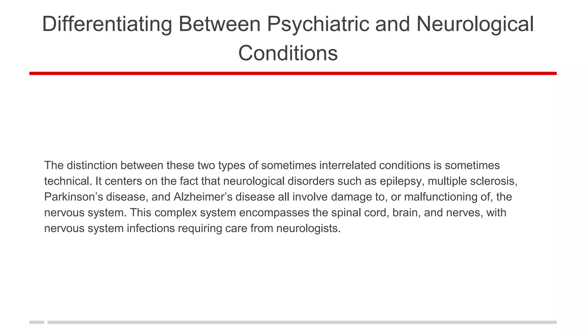Differentiating Between Psychiatric and Neurological Conditions | PPTX