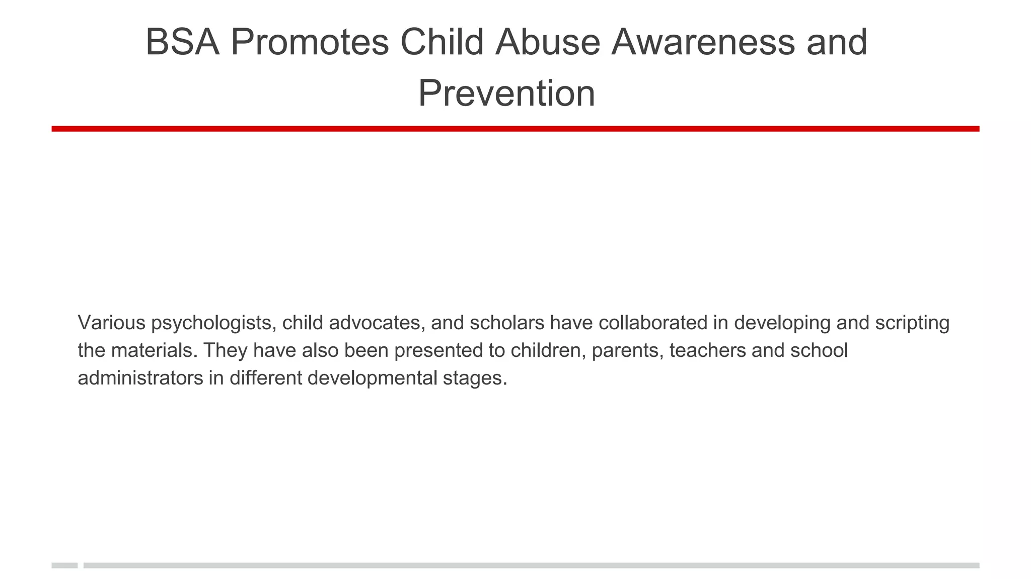 BSA Promotes Child Abuse Awareness and Prevention | PPT | Free Download
