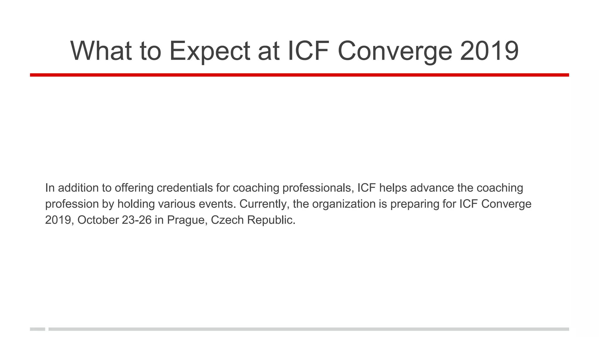 What to Expect at ICF Converge 2019 | PPT