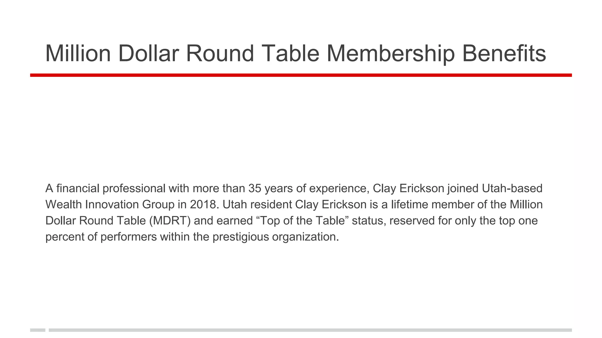 Million Dollar Round Table Membership Benefits | PPTX