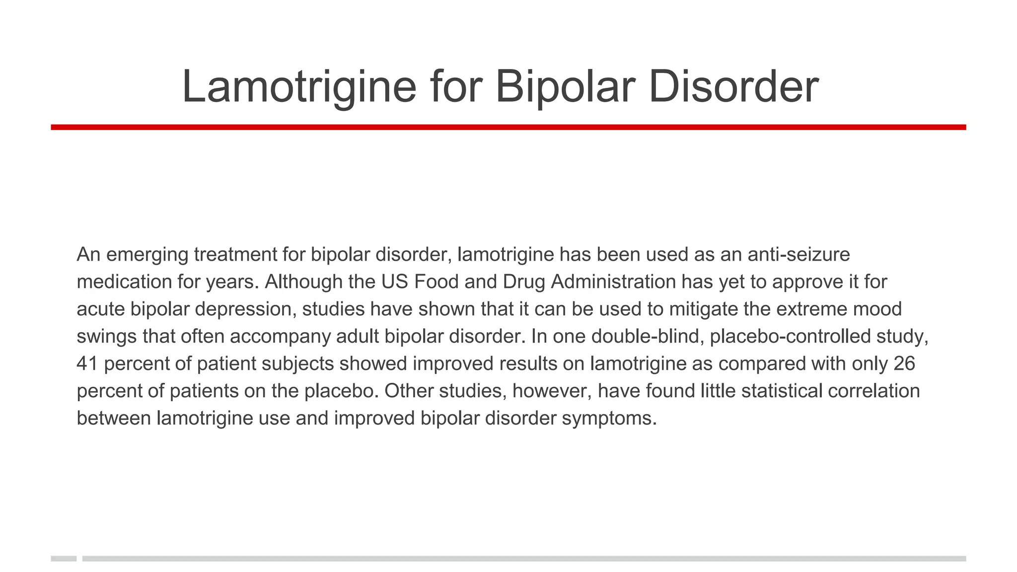 Lamotrigine for Bipolar Disorder | PPTX