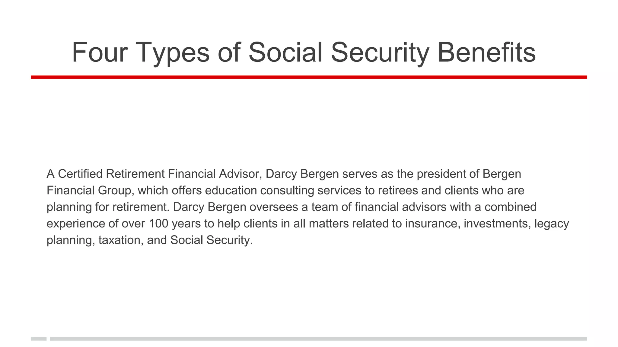Four Types of Social Security Benefits | PPTX