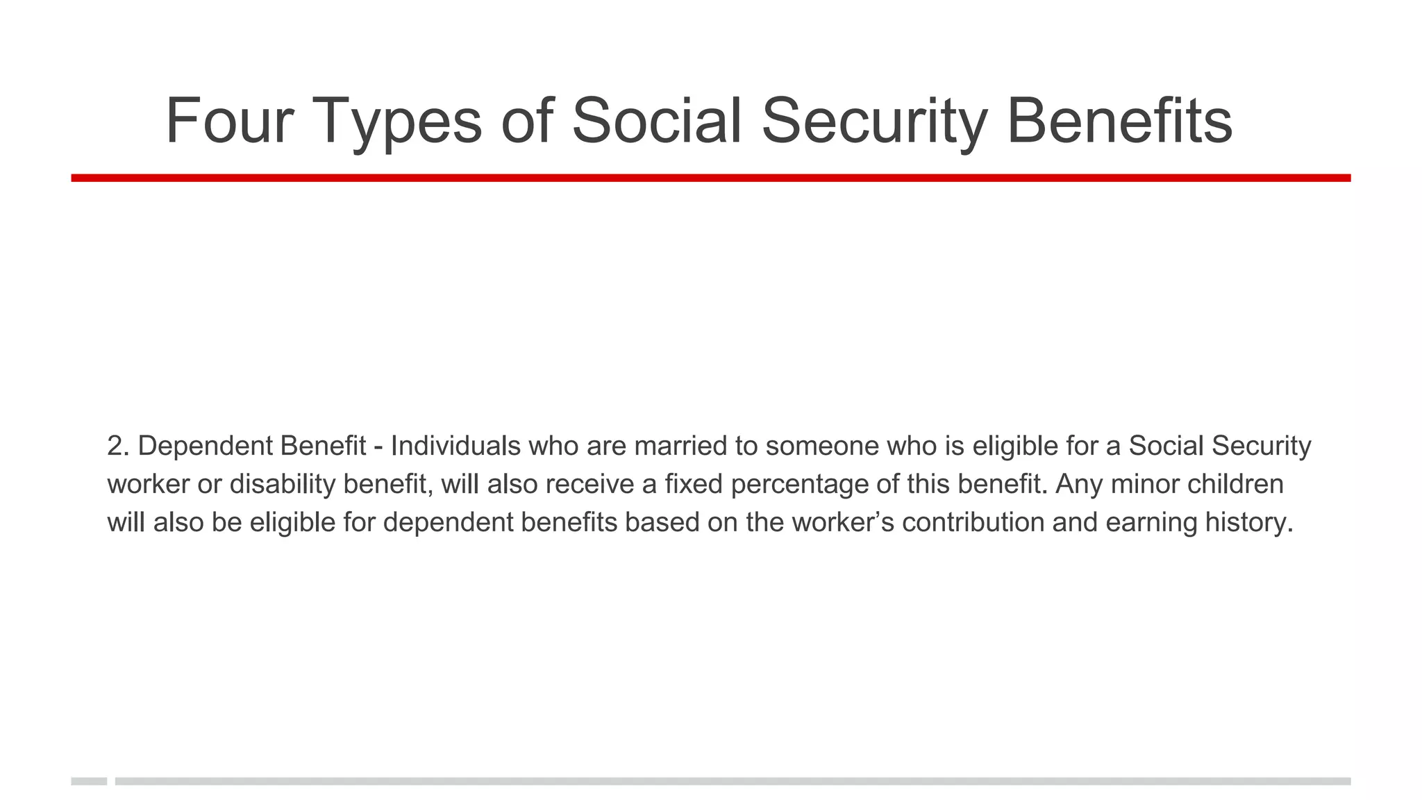 Four Types of Social Security Benefits | PPTX