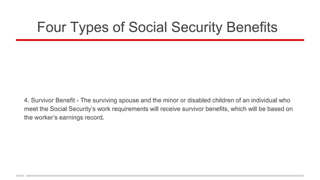 Four Types of Social Security Benefits | PPTX