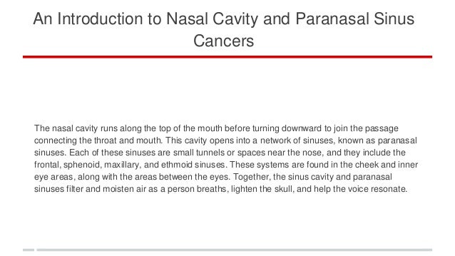 An Introduction to Nasal Cavity and Paranasal Sinus Cancers