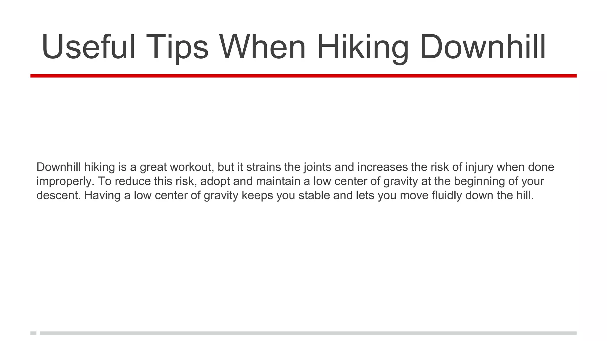 Useful Tips When Hiking Downhill | PPT