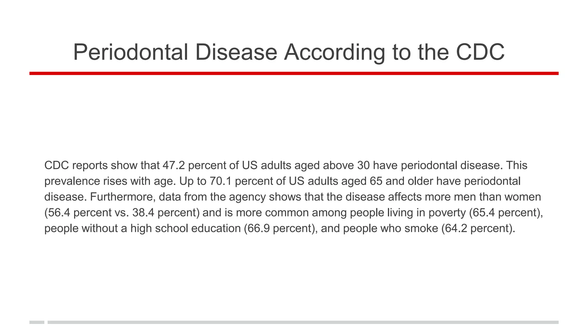 Periodontal Disease According to the CDC | PPTX