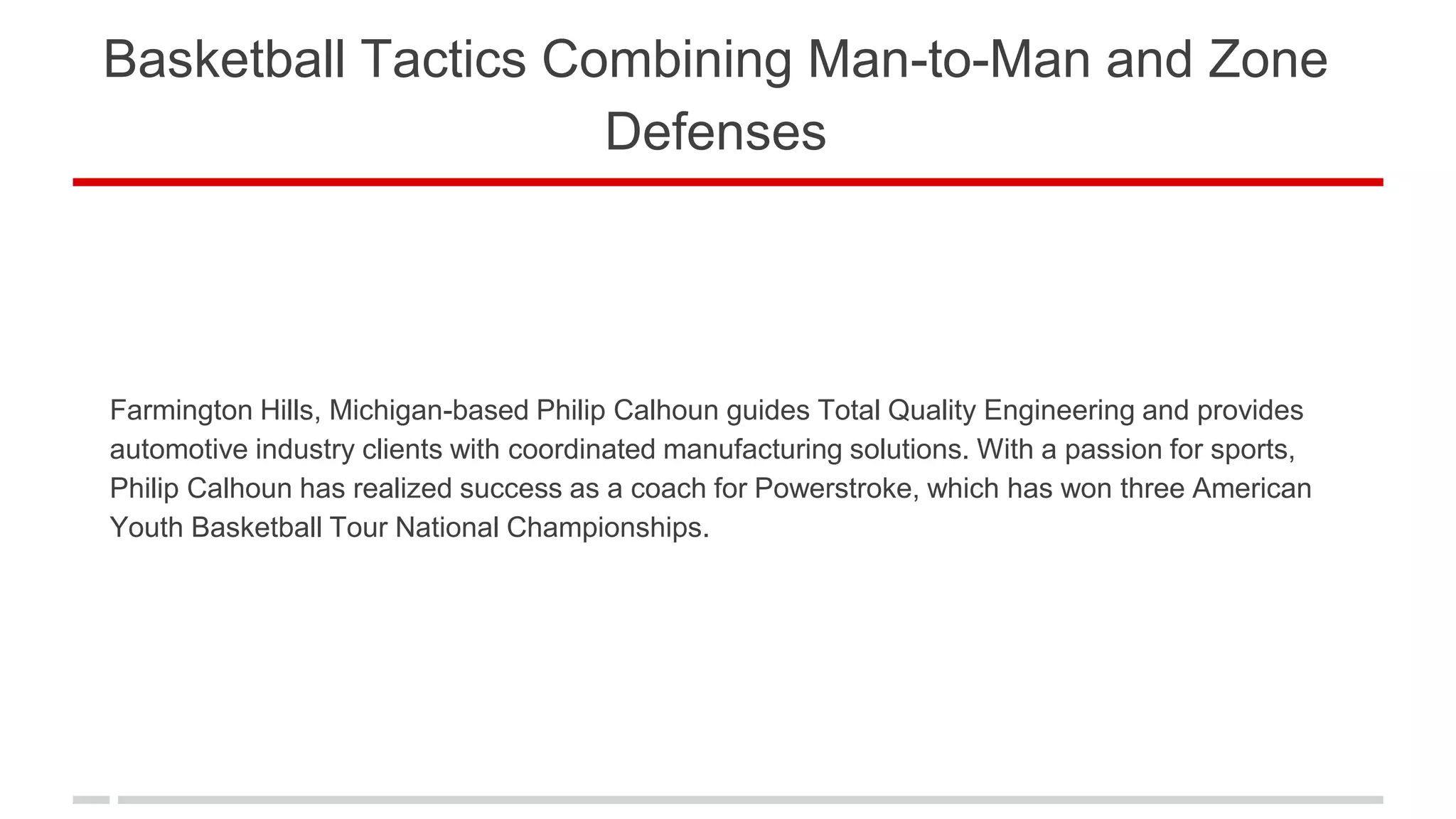 Basketball Tactics Combining Man-to-Man and Zone Defenses | PPT