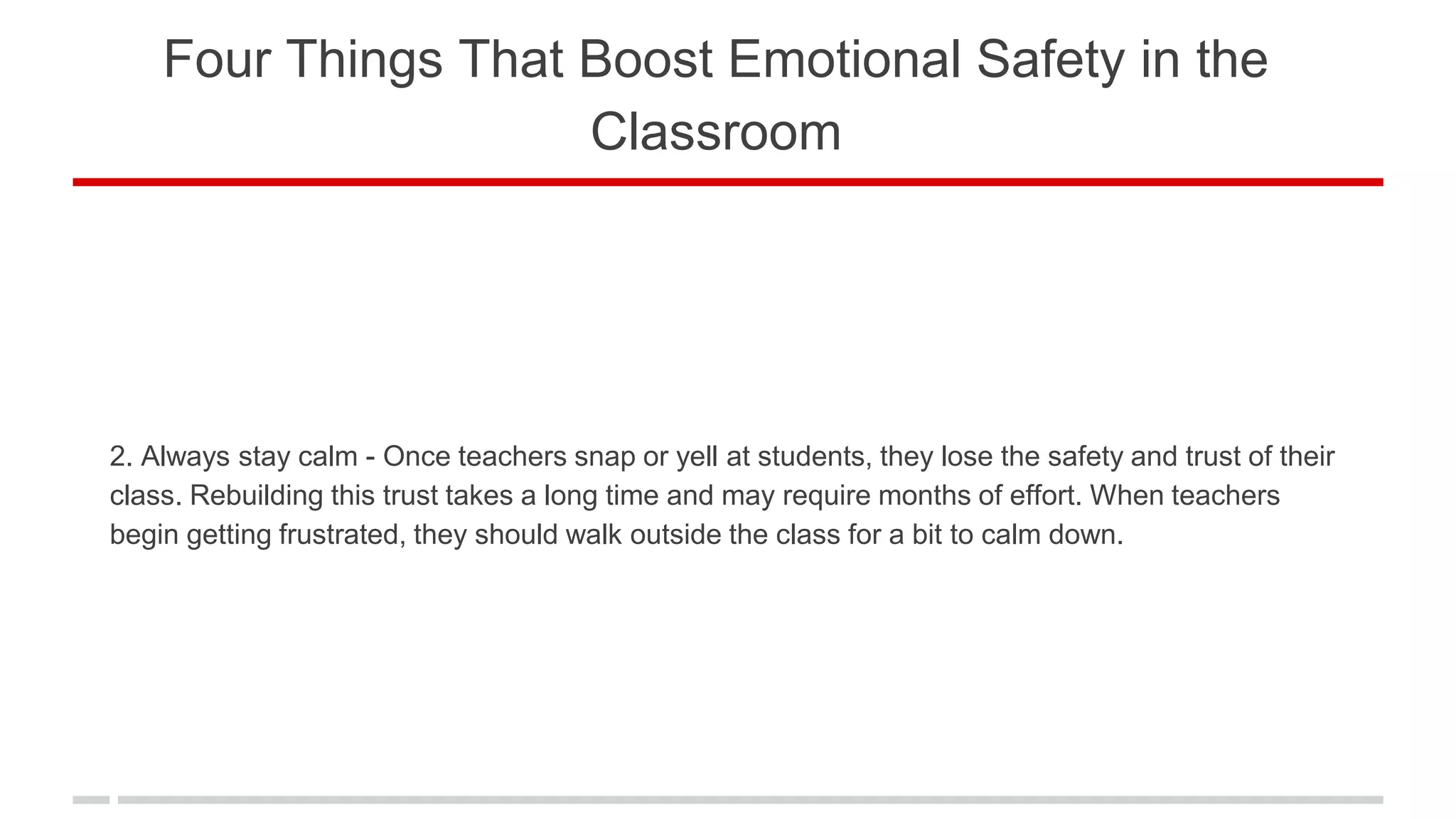 Four Things That Boost Emotional Safety in the Classroom | PPTX