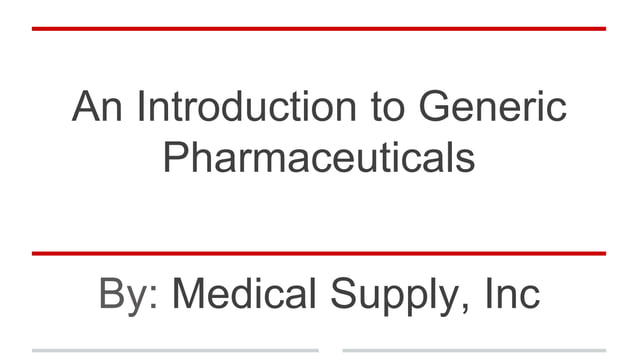 An Introduction to Generic Pharmaceuticals | PPTX | Pharmaceutical ...