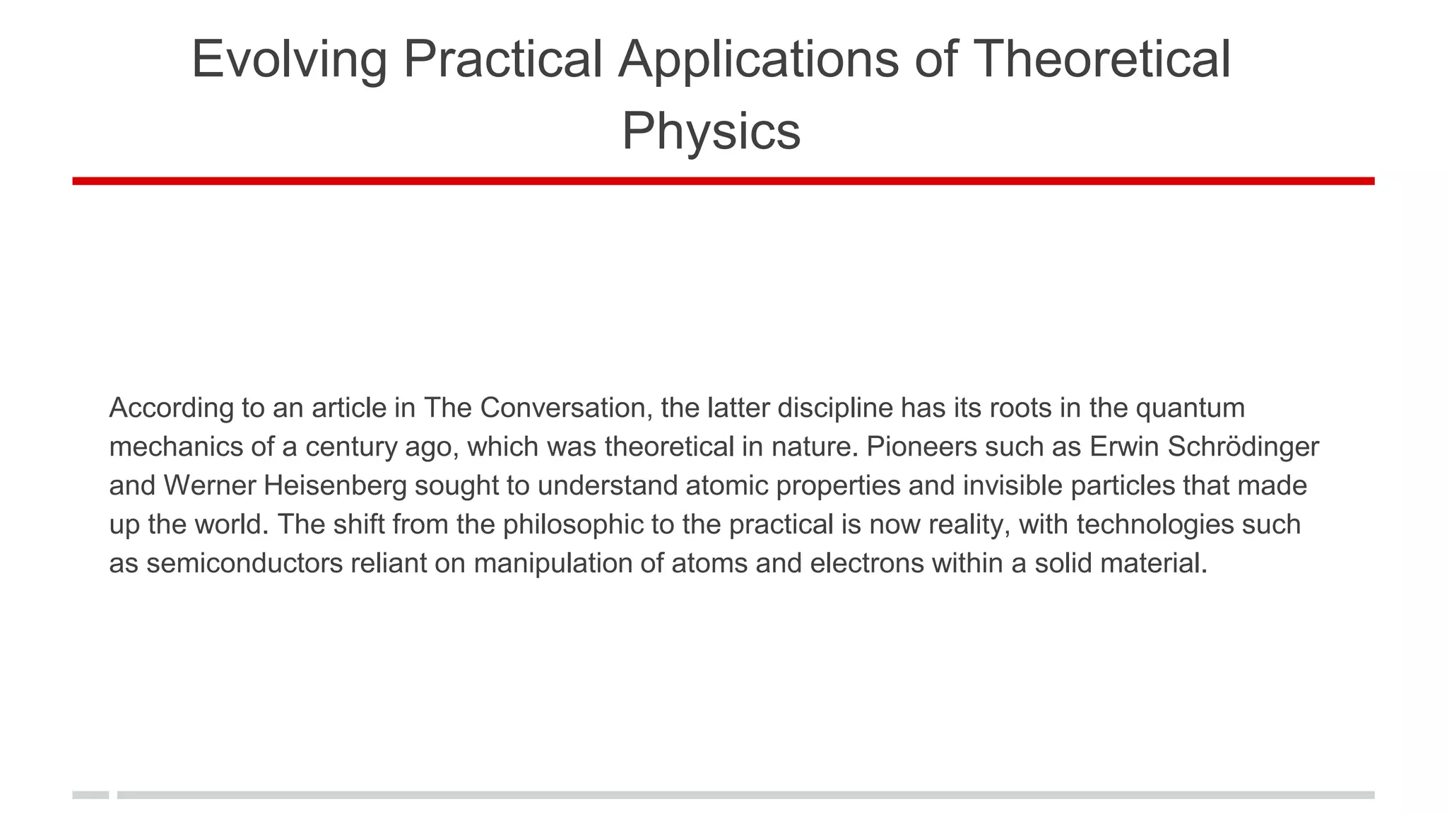 Evolving Practical Applications of Theoretical Physics | PPTX