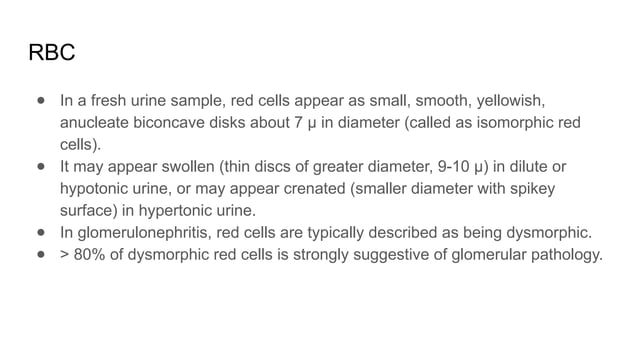 Routine urine examination including physical chemical and microscopy ...