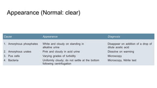 Routine urine examination including physical chemical and microscopy ...