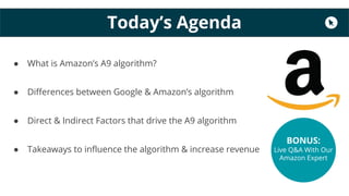 Demystifying Amazon’s Search Engine Ranking Algorithm Recording | PPT