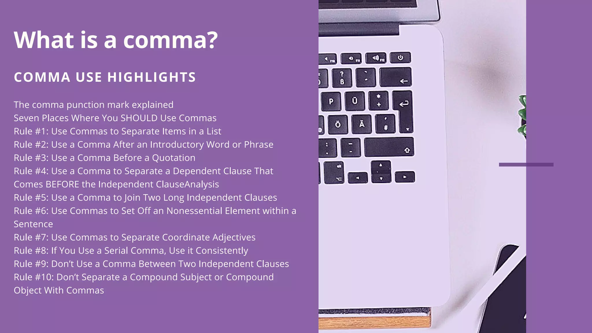When to use a comma: 10 rules and examples | PDF