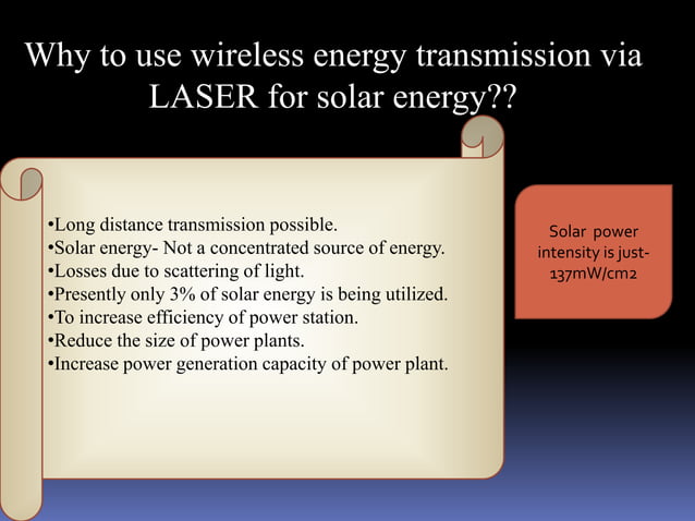 wireless power transmission via LASER | PPT
