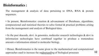 Subject code XBT707 - Bioinformatics ppt | PDF
