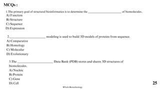 Subject code XBT707 - Bioinformatics ppt | PDF