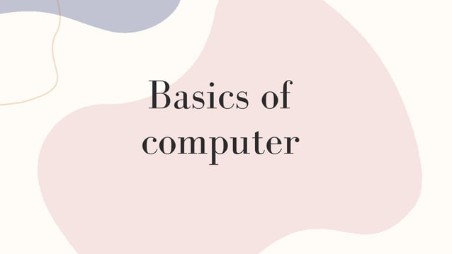 Basic of computer. Characteristics of computer | PPT